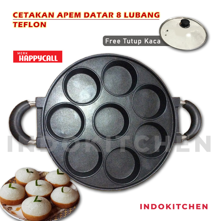 Happycall 8-Hole Teflon Non-Stick Apem Mold / Apem Mud Cake Mold / 8 ...