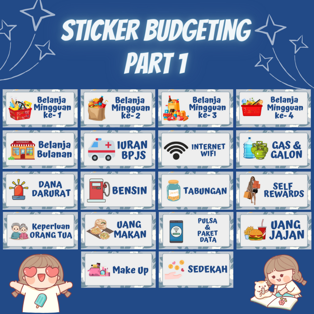 (BLUE Series) BUDGETING FLOWER STICKER DISCIPLINE FINANCIAL STICKER ...