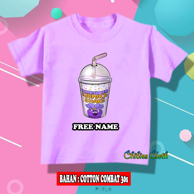 Tshrit Kaos Kaos Kaos Girls Grimace Shake Boba Mcd - Baju Anak Grimace ...