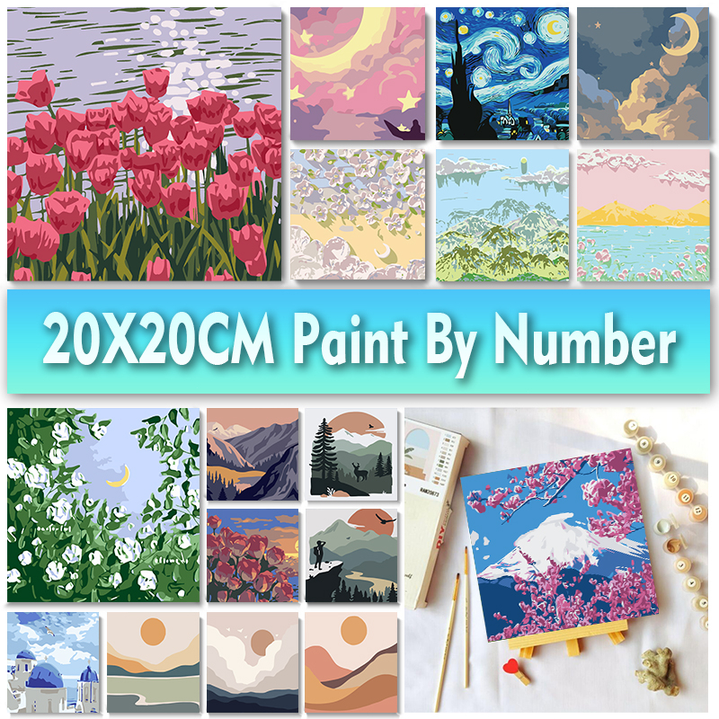 Children's Crafts Painting Numbers Canvas Material / Coloring Based on ...