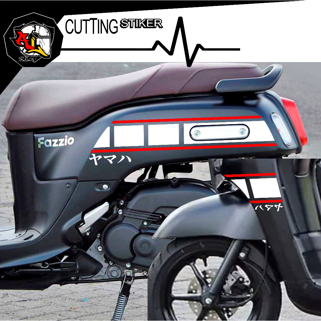 Sticker CUTTING FAZZIO/SCF.393/Simple FAZZIO STRIPING/ YAMAHA KANJI ...