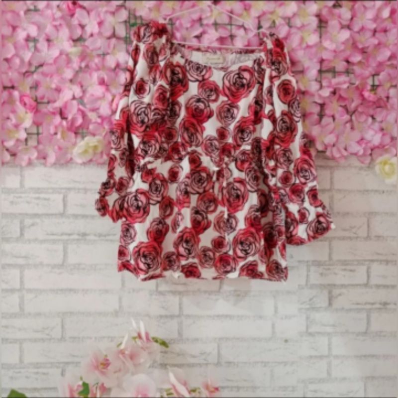 Blouse sabrina Flower big size/blouse sabrina big size | Shopee Malaysia
