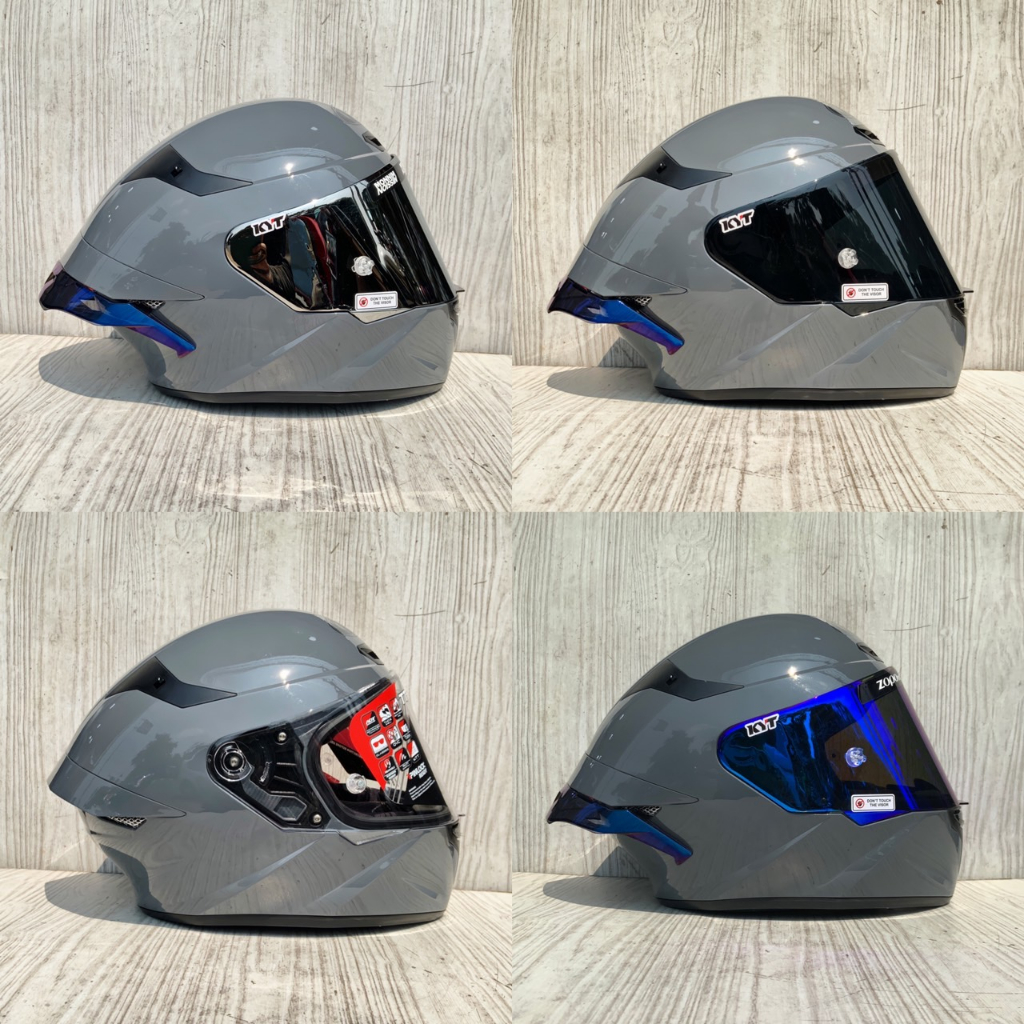 Glossy GRAY TT COURTE HELMET | Full FACE KYT TTC GRAY GLOSSY HELMET ...