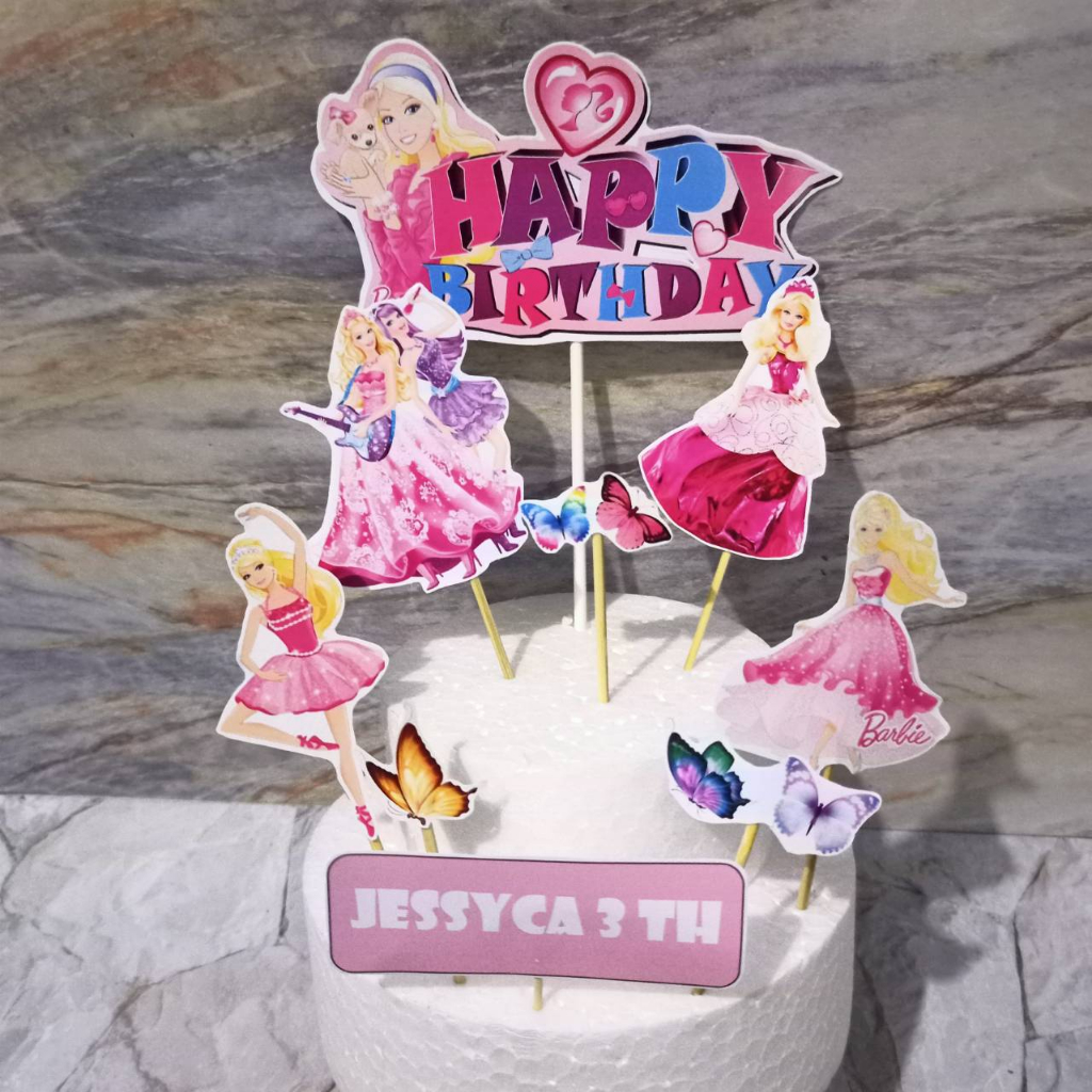 Barbie Birthday Topper/Barbie Cake Topper | Shopee Malaysia