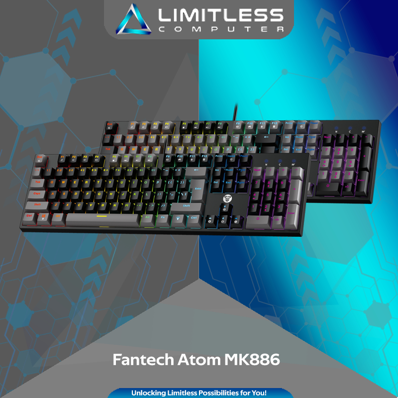 Fantech ATOM MK886 Full Keys RGB Mechanical Keyboard Gaming | Shopee ...
