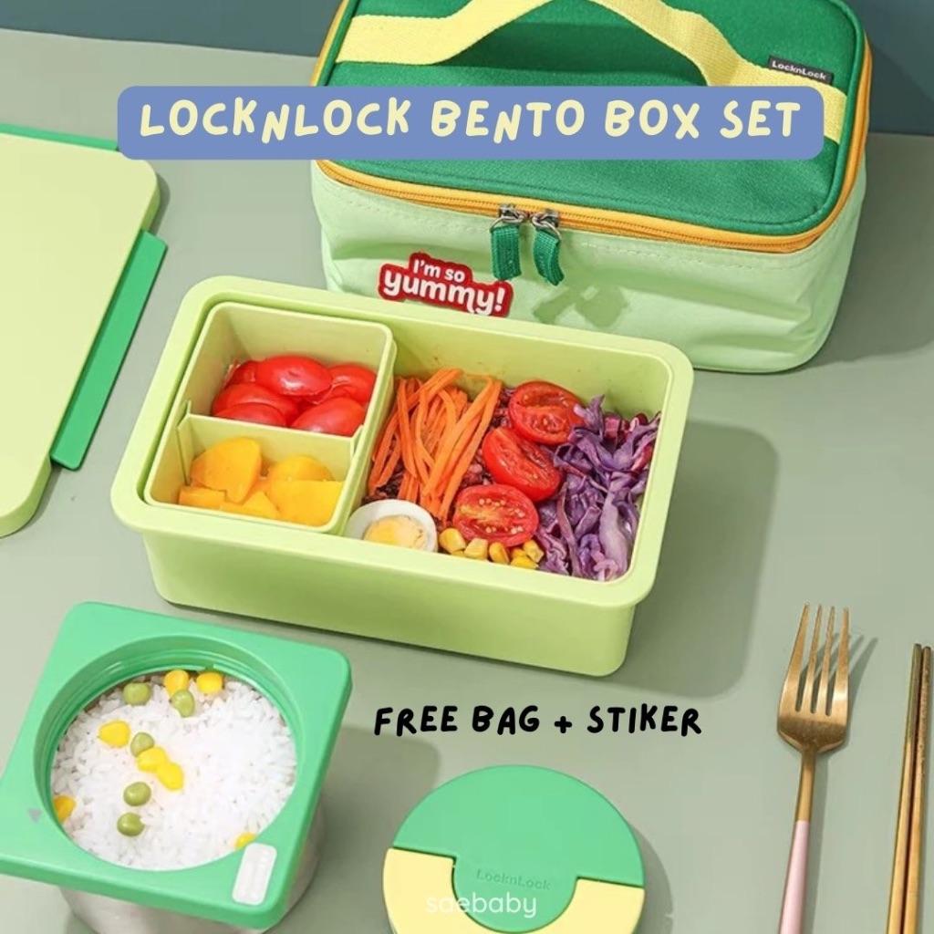 Locknlock BENTO BOX, LUNCHBOX SET (Free Stickers + LunchBag) | Shopee ...