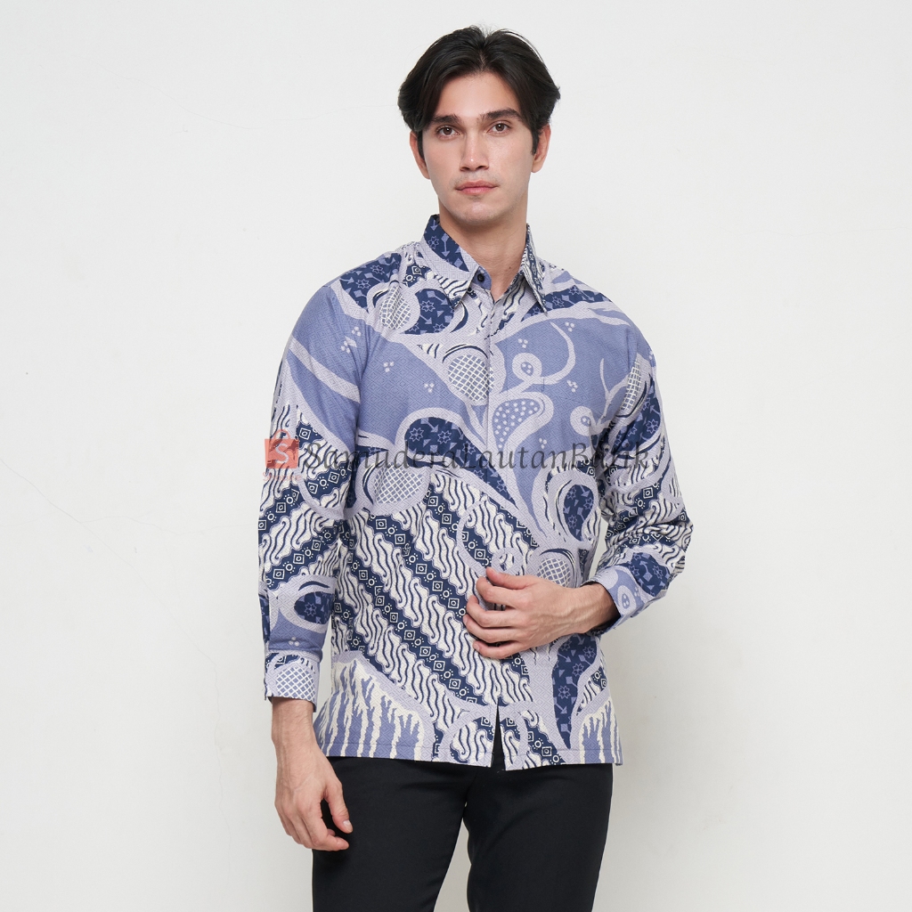 KEMEJA KATUN Batik Couple Father Son Blue Denim, Batik Couple Family ...