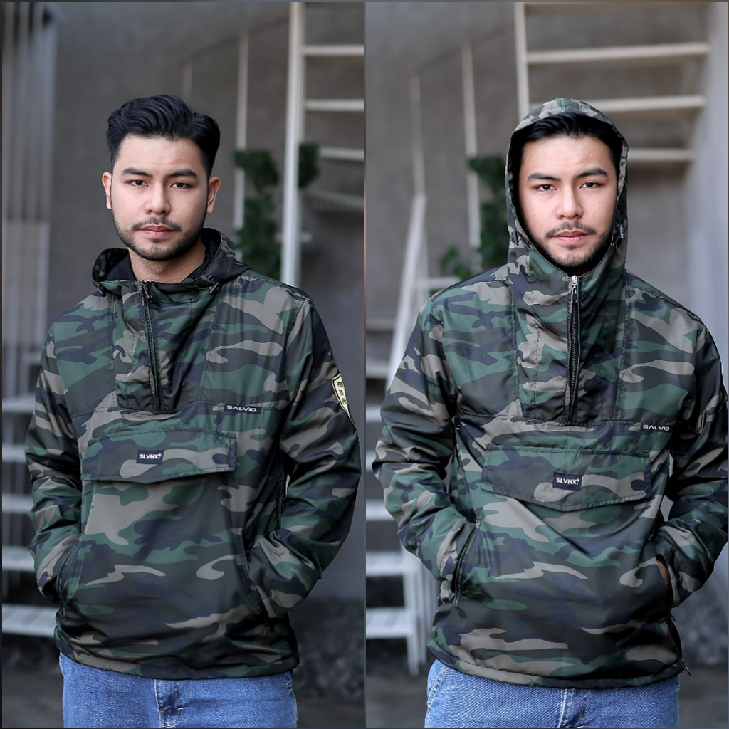 Original Salvio Hexia Premium Cagoule Camo Jacket - Waterproof Striped Men's Jacket | Shopee ...