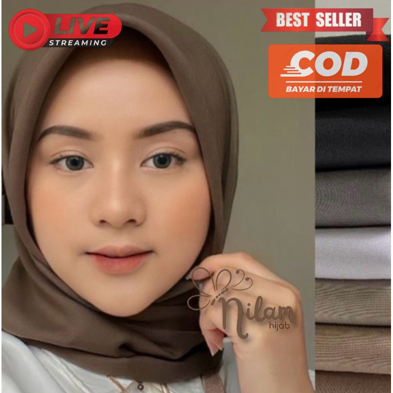 Nilamhijab Premium Parisian Quadrilateral Hijab Old School Neci 2 Sides by Azara Hijab Scraft ...