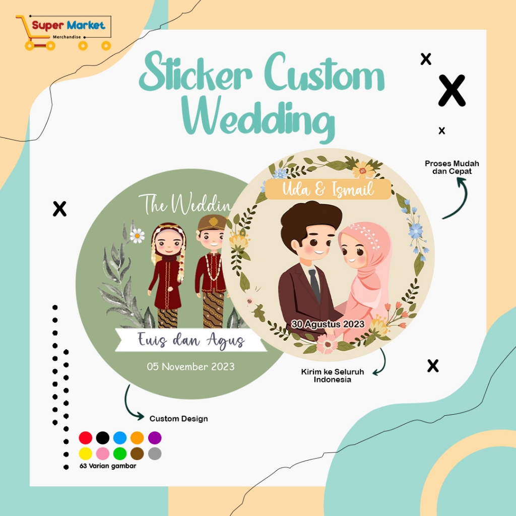 Print CUSTOM WEDDING STICKER / CUSTOM WEDDING LOGO STICKER / PRINT YOUR ...