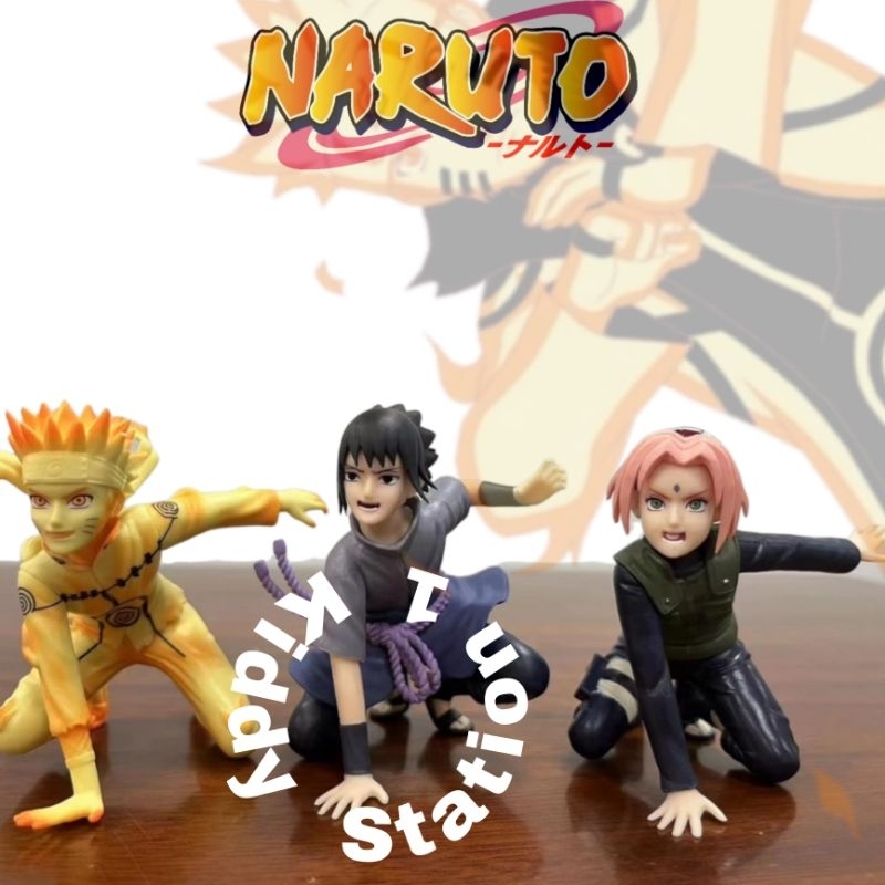 Naruto sakura sasuke Action figure collection naruto pose squat figure ...