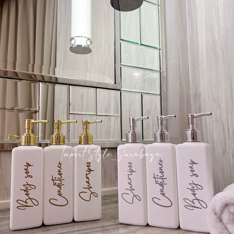 Bottle Box GOLD NEW pump LUXURY 500ml. aesthetic bottle refill ...