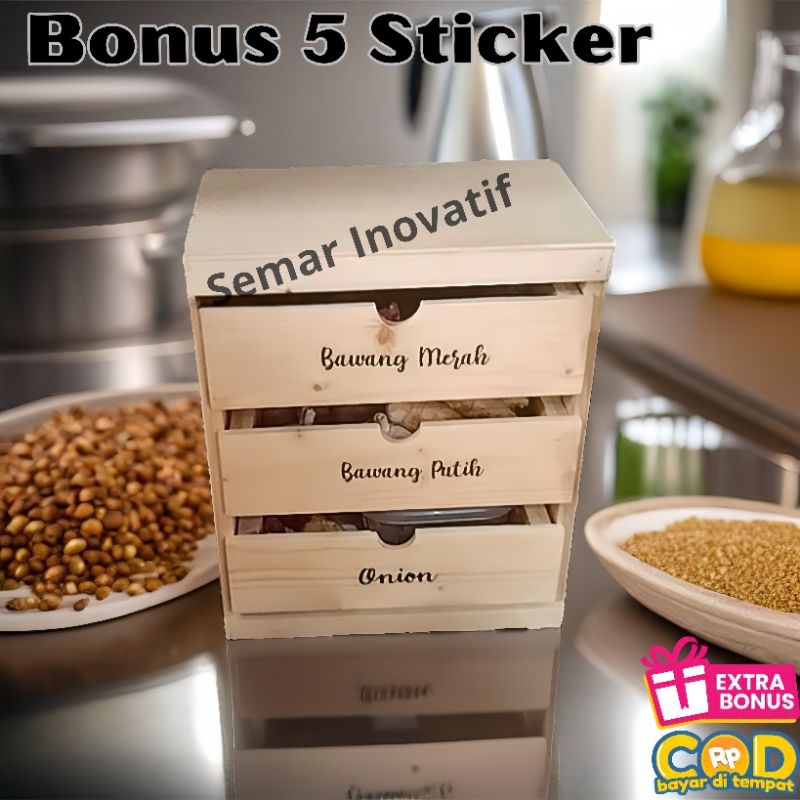 3 Tier Onion Drawer Rack / Kitchen Spice Holder / Multipurpose Shelf ...