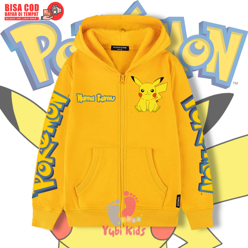 Pokemon Pikachu Kids Zipper Hoodie/Pokemon Kids Hoodie Jacket | Shopee ...
