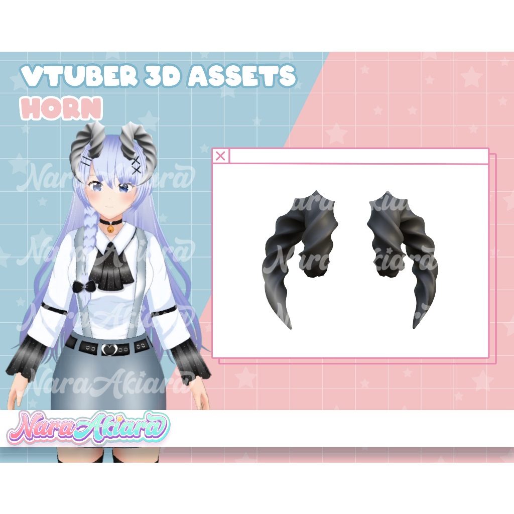 Ready To Use Vroid 3D Horn Accessories For Streaming, Fantasy Horn For ...