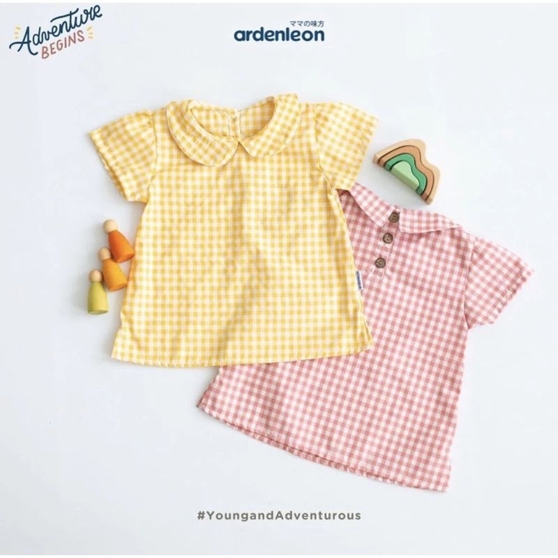 Ardenleon | Ardenleon LUNA COLLAR BLOUSE GIRL CHECKERED | Shopee Malaysia