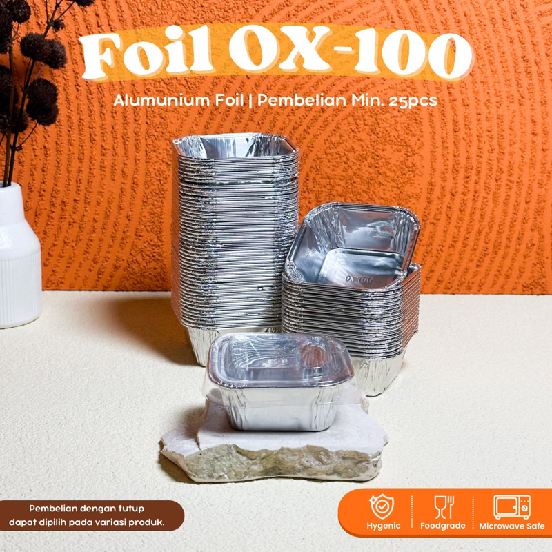 Aluminum Foil Tray OX-100 + Schotel Macaroni Cup Lid / Pastel Lid ...
