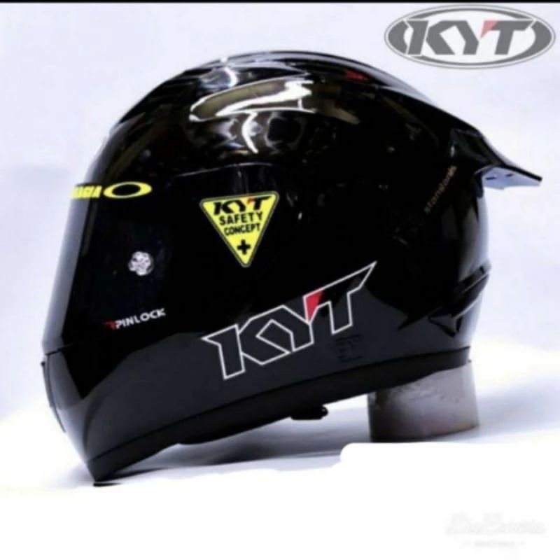 KYT R10 SOLID DOT FULL FACE HELMET HANDLING PACKAGE - BLACK GLOSSY ...
