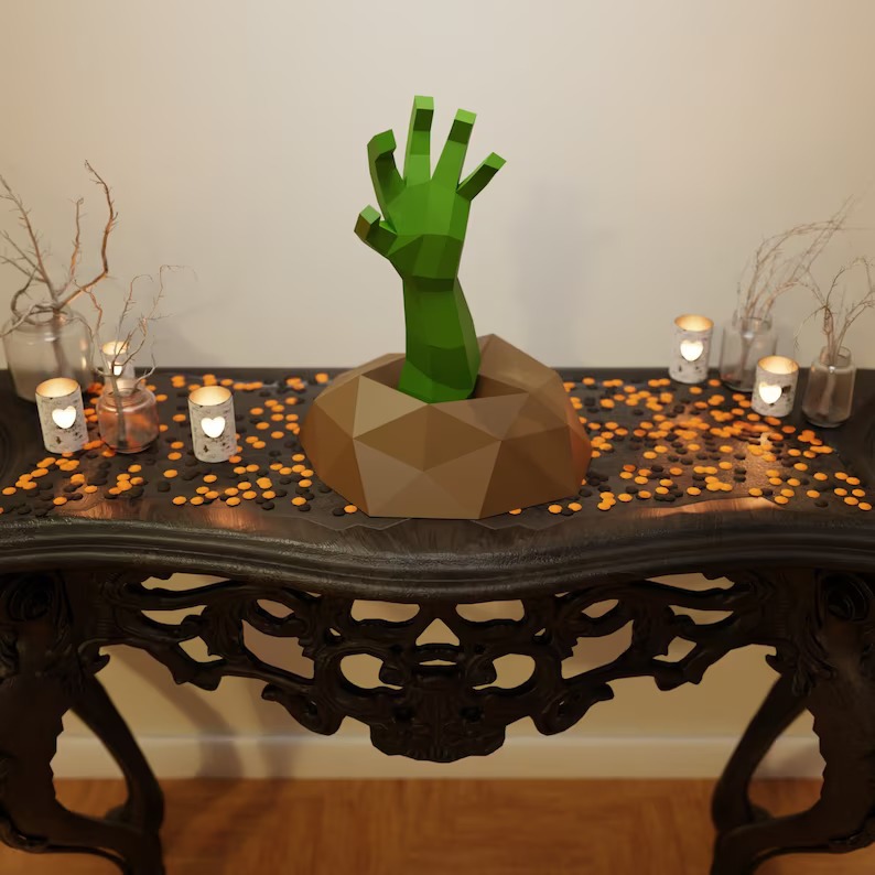 Papercraft Halloween Decorations Zombie Hand Table DIY Decoration ...