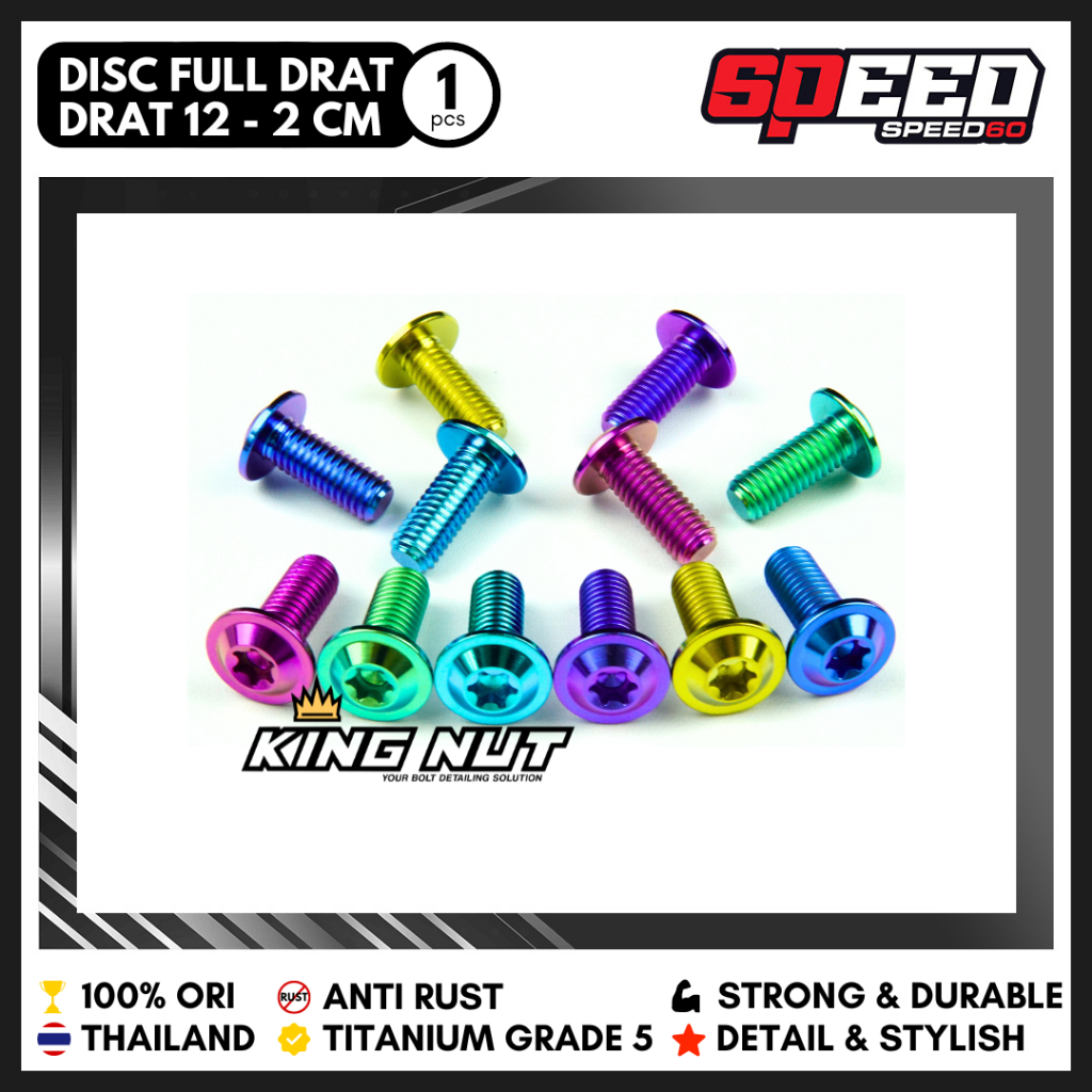 Honda Beat Vario PCX Supra Sonic Disc Bolt Full Drat 12 Length 2cm ...