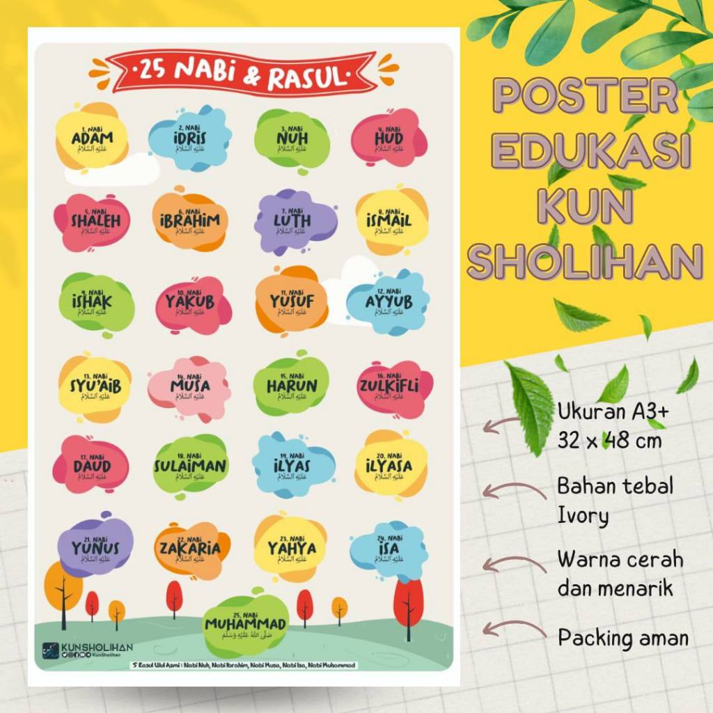 NABI Poster of 25 Prophets and Messengers | Shopee Malaysia