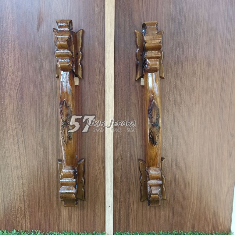 KAYU Teak Wood Door Handle - Original jepara Carved House Door Pull ...