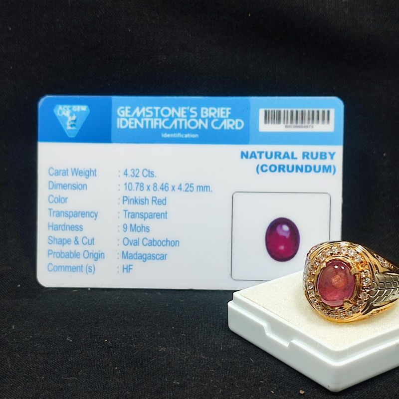 Certified NATURAL RUBY Stone Ring LAB MEMO Ready To Use | Shopee Malaysia