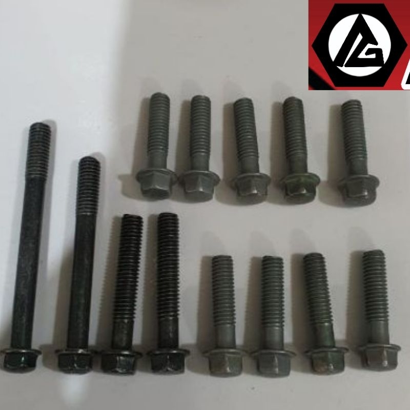 MESIN HIJAU Engine Block Bolt Flange Bolt 6x70 Key 8 Green | Shopee ...