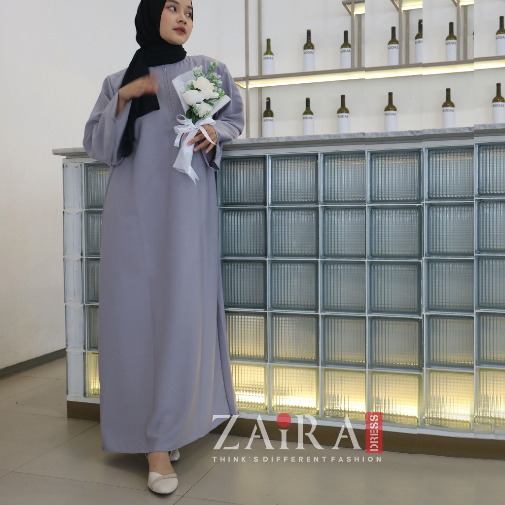 Zaira BASIC ABAYA POLOS / LONG DRESS GAMIS ABAYA WOMEN DUBAI SIZE S M L ...