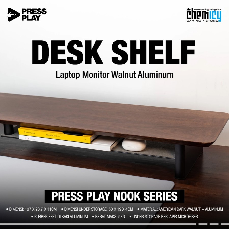 Press Play Nook Desk Shelf Monitor Stand Riser/Monitor Table | Shopee ...