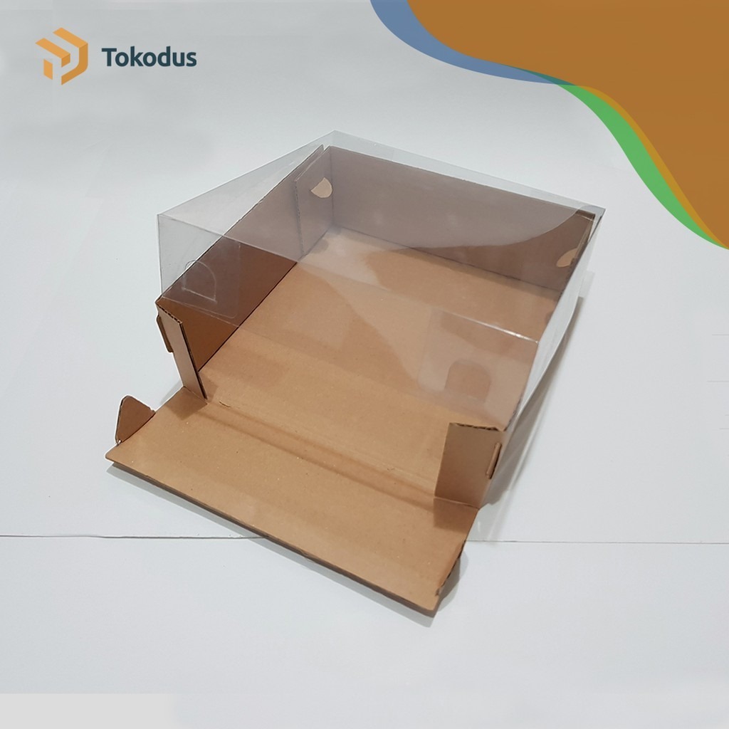 Cardboard Cake Delivery Box 20x20x7 cm Thick Corrugated Full Mica Cover ...