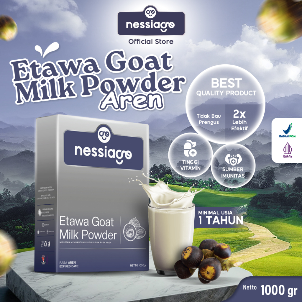 Nessiago Goat Milk Etawa Powder 1kg Palm Sugar Flavor | Ettawa Goat ...