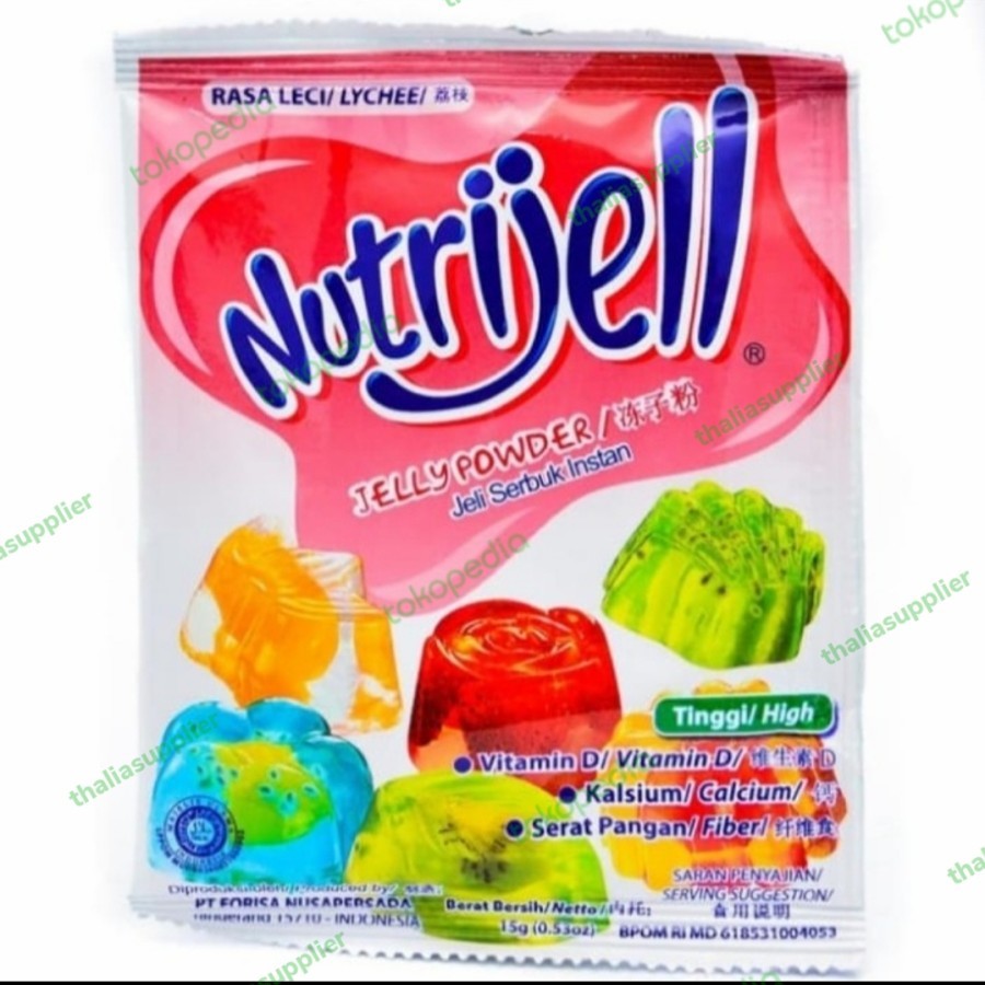 Nutrijell LECI 15GR X 1 PCS JELLY POWDER LECI FLAVOR SACHET PACKAGING ...