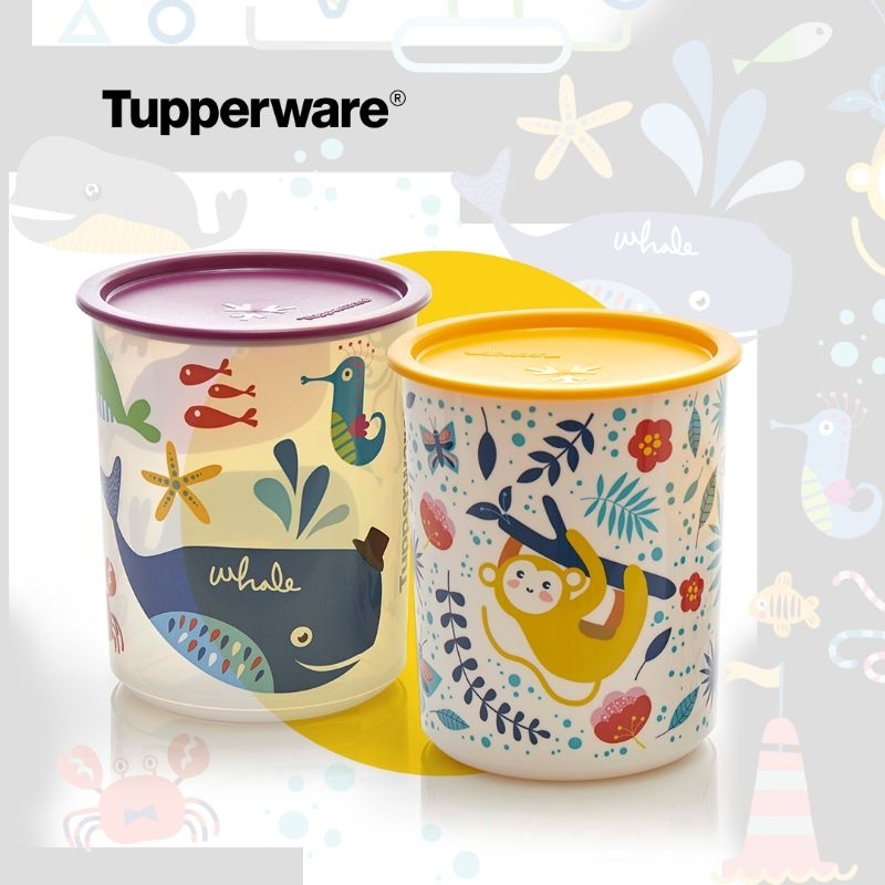 Tupperware Nature Canister 2 Liter (1 Pcs) Purple / Airtight One Touch ...