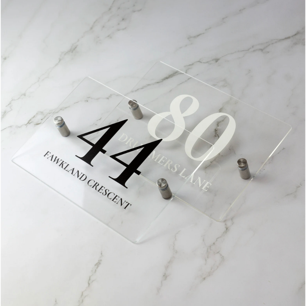 Custom House Number Clear Acrylic Print UV Number House Number Acrylic ...