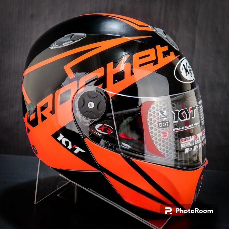 Kyt X ROCKET 4 RED FLUO AND BLUE HELMET AND SERIES 3 PULL ORIGINAL ...