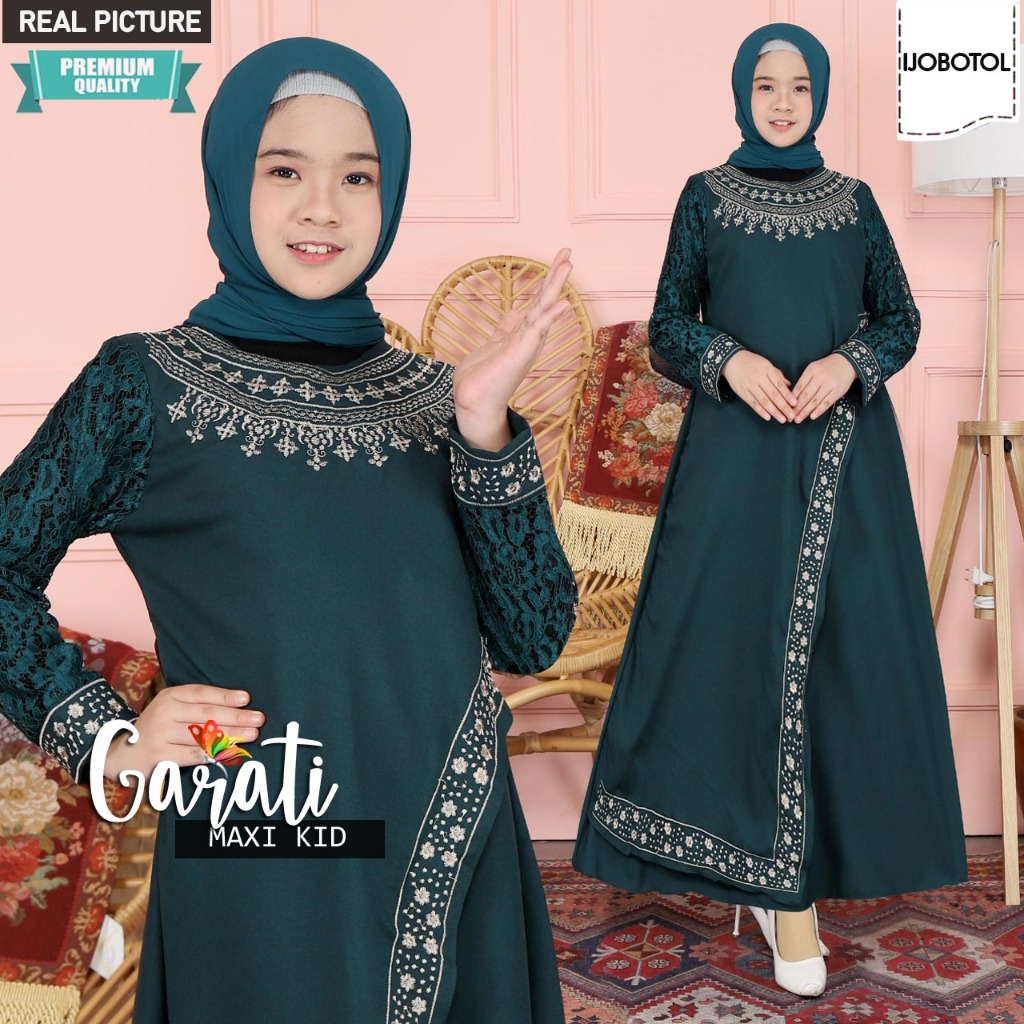 Broken MUSLIM GAMIS FOR GIRLS KID GARATI MAXI DRESS MOSCREPE INDIA ...