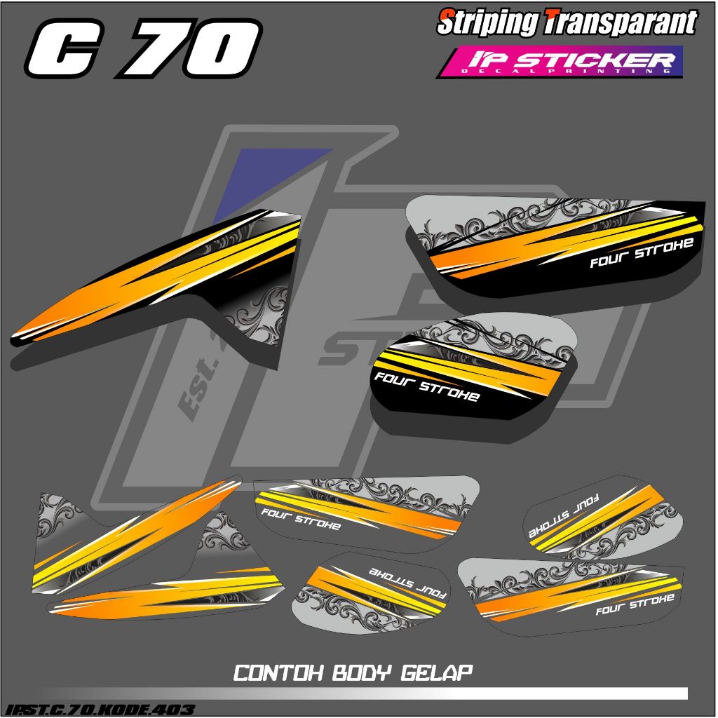 C70 HONDA C70 Motorcycle STRIPING Sticker - SIMPLE Color Chart LIST ...