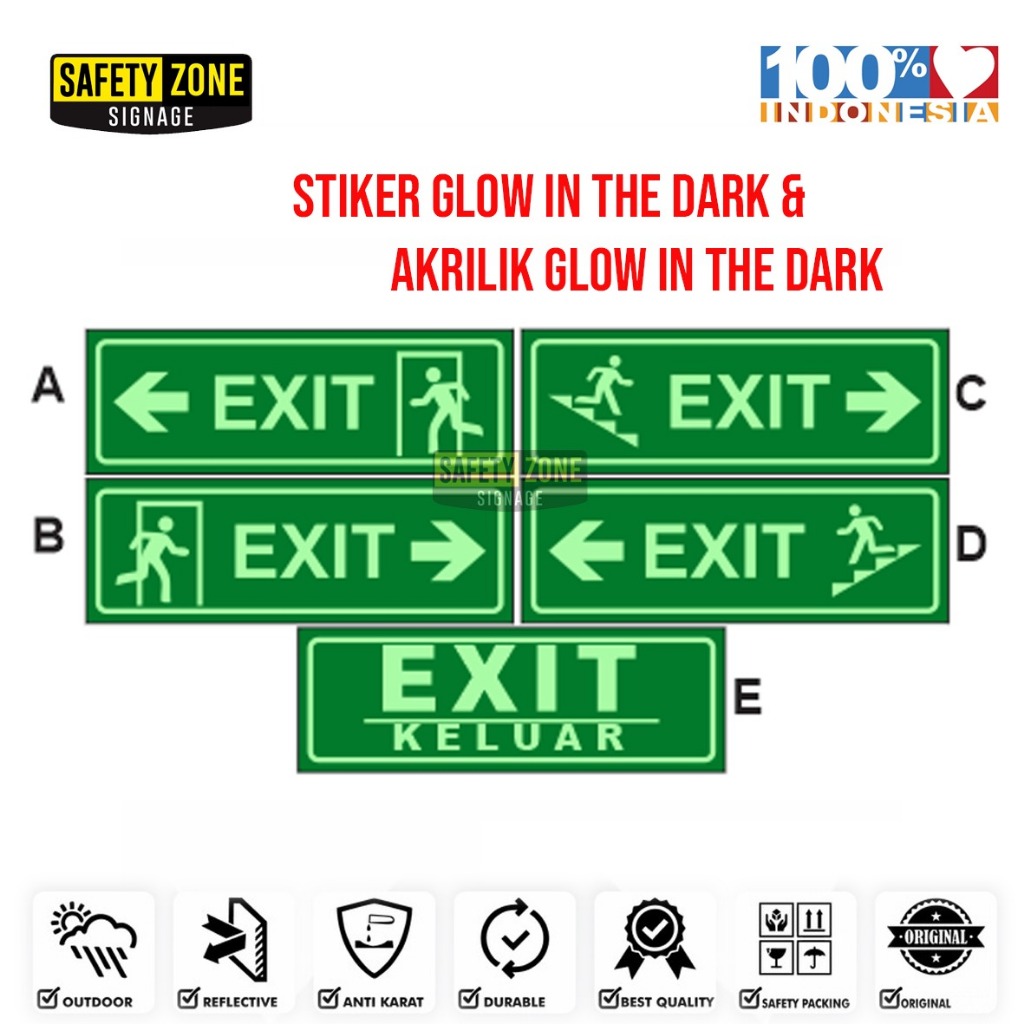 Acrylic Sign glow in the dark Exit (Out Sign) | Shopee Malaysia