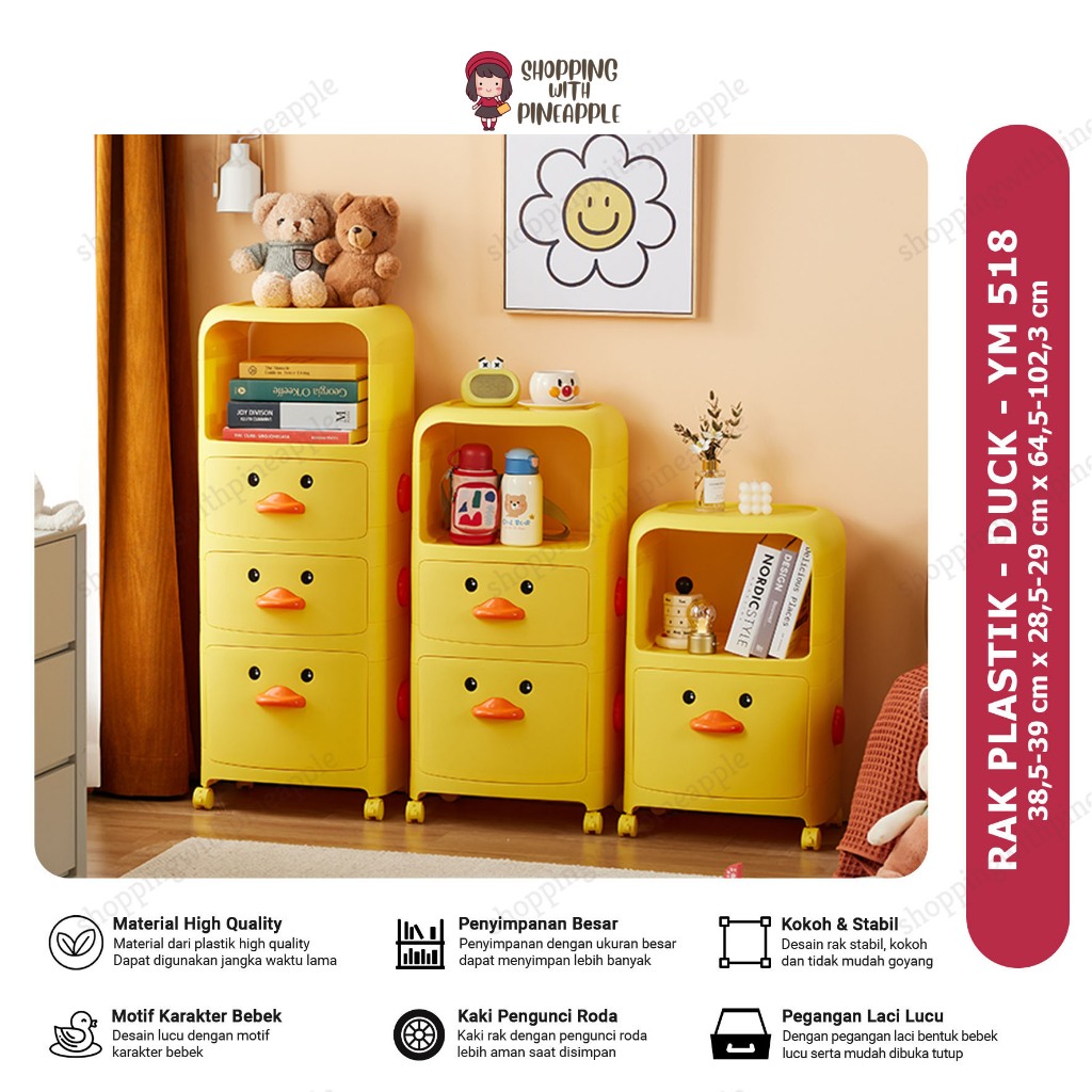 Swp - Duck Plastic Trolley Rack / Trolley Bookshelf / Plastic Trolley ...