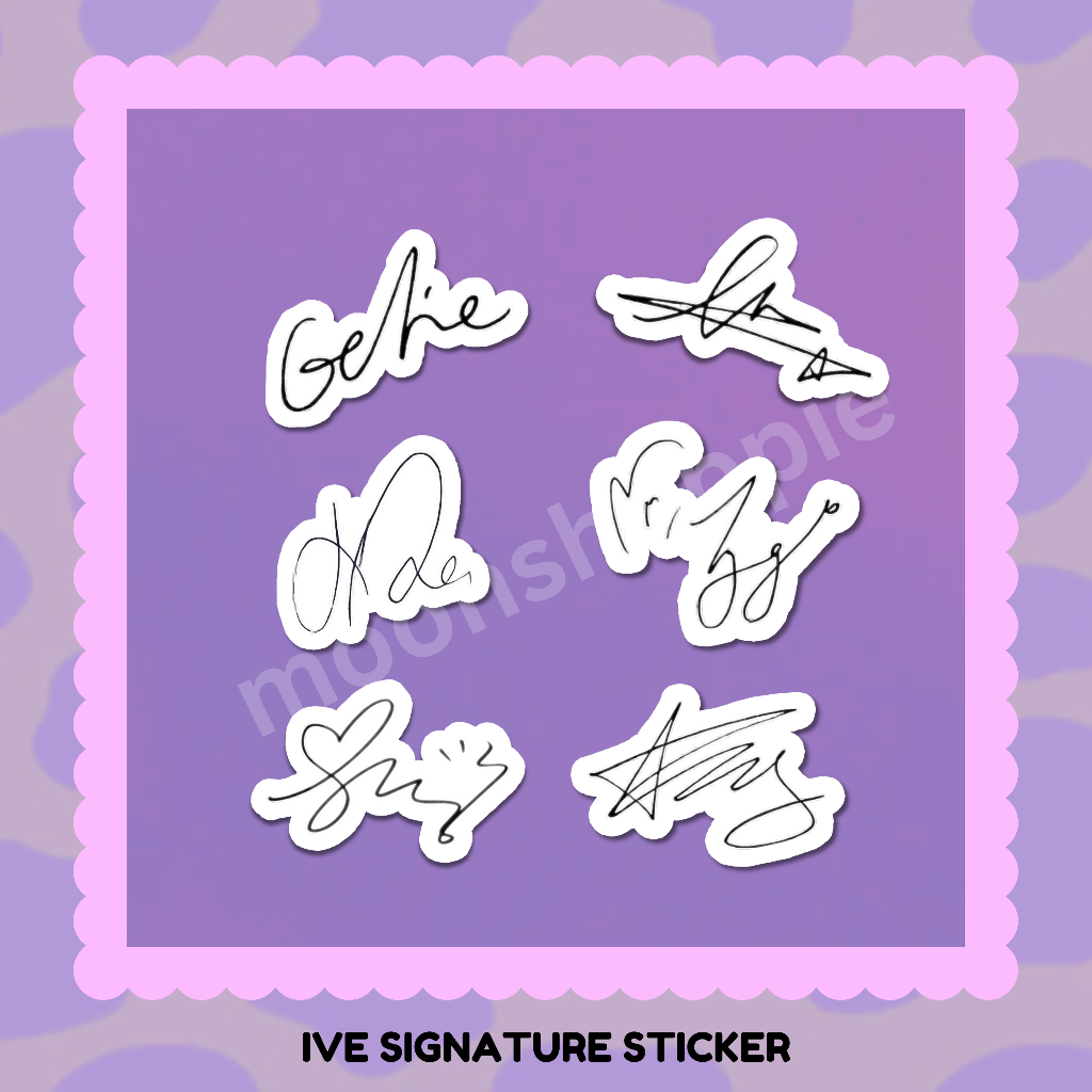 1set IVE SIGNATURE STICKER TTD KPOP FREEBIES SIGNATURE STICKER (Can req ...