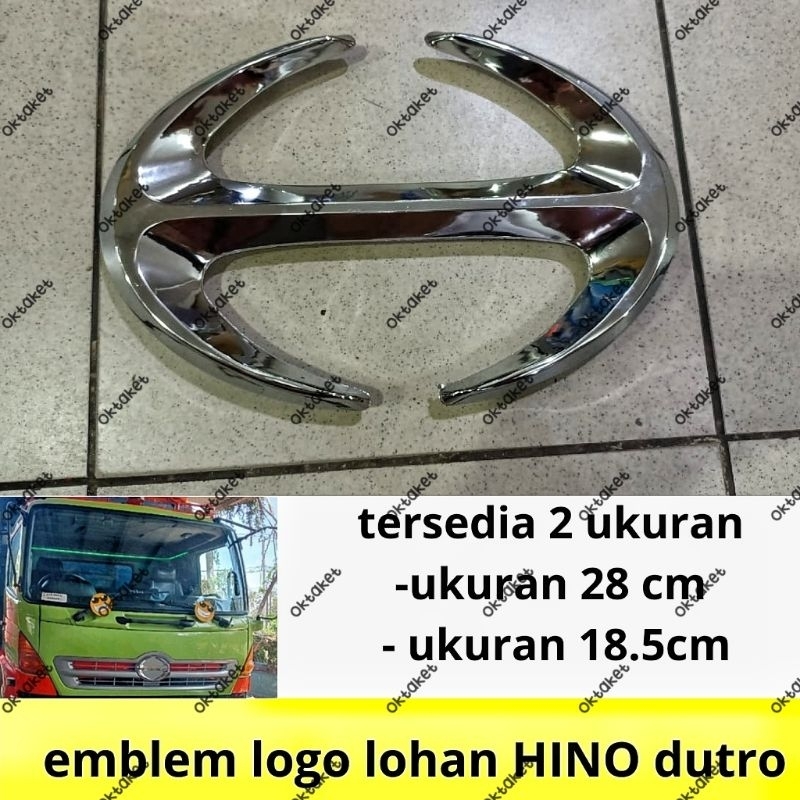 Lohan Hino Dutro logo emblem Size 28 cm & 18.5 cm chrome | Shopee Malaysia