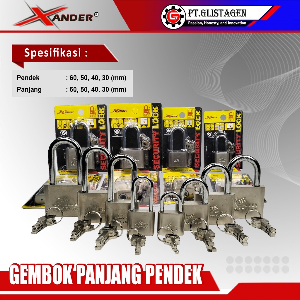 Xander SHORT Neck Padlock Security Pad Lock 50MM | Shopee Malaysia