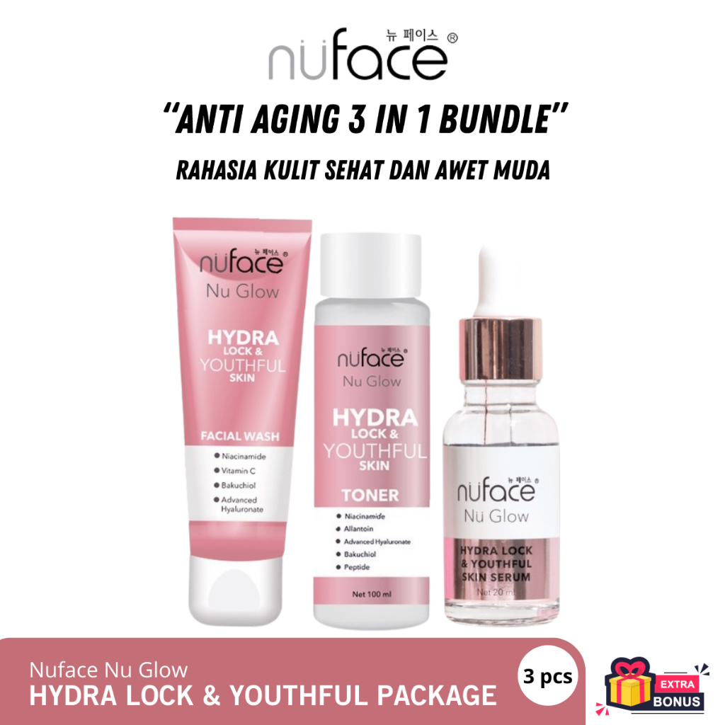 Nuface Skincare Fuji 3 In 1 Bundle Nu Glow Hydra Lock & Youthful ...