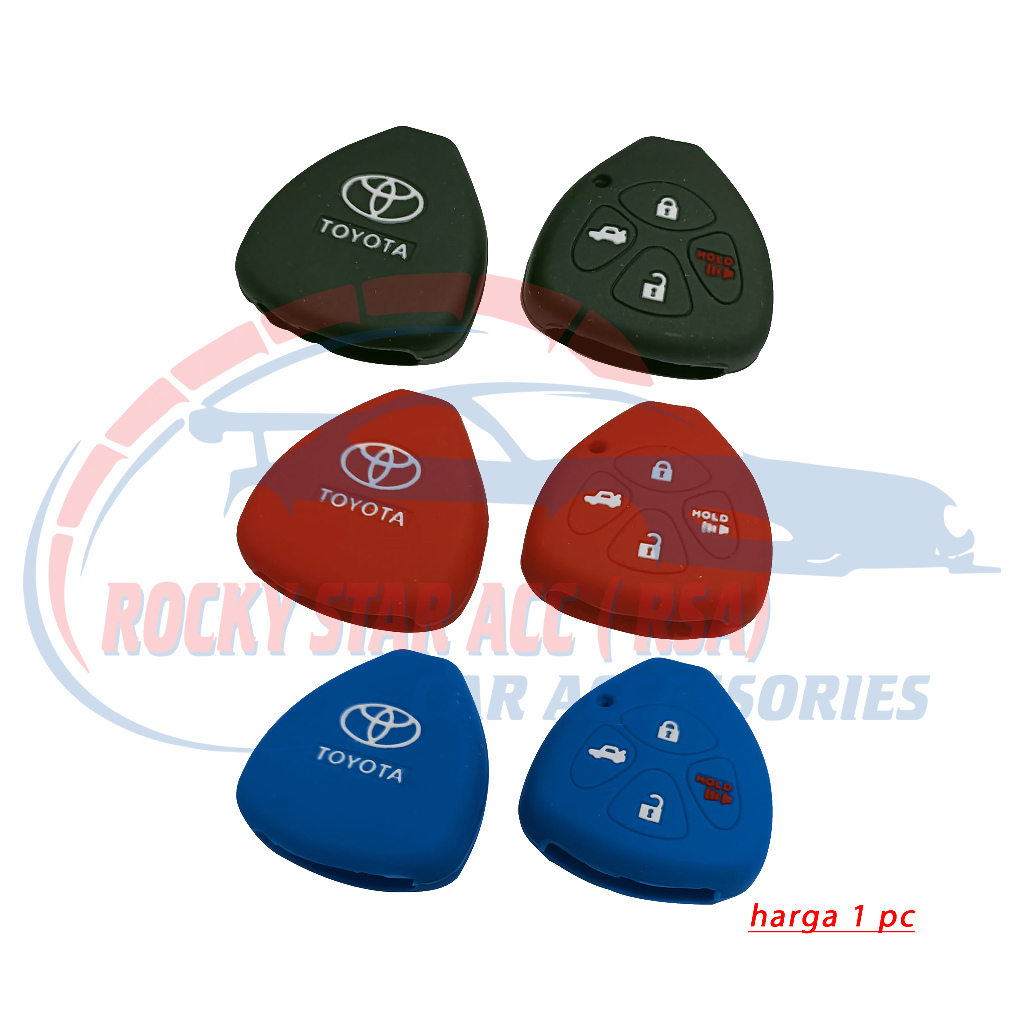 TOMBOL Toyota Innova Yaris Fortuner Innova 4 Button Remote Key Silicone ...