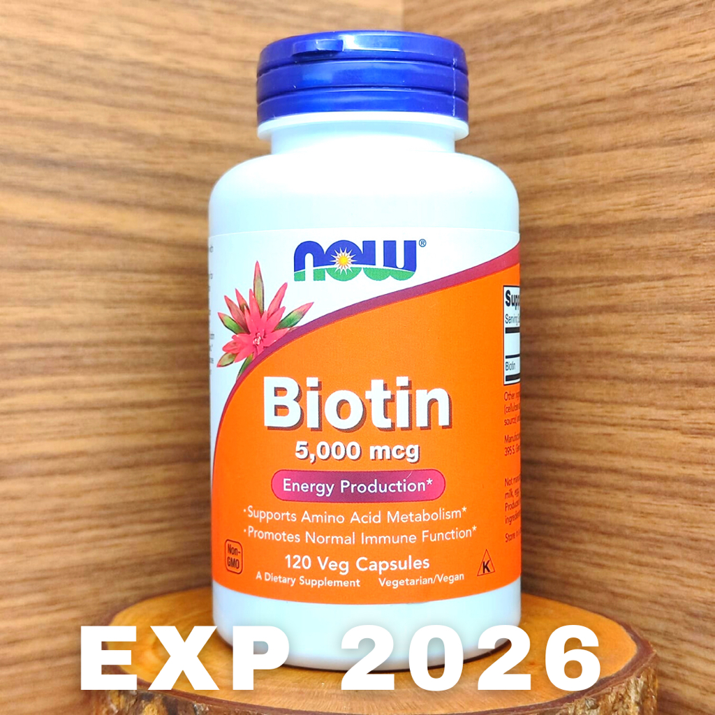 Now Foods Biotin 5000 mcg Contents 120 Veg Capsules Now Food 5,000 mcg ...