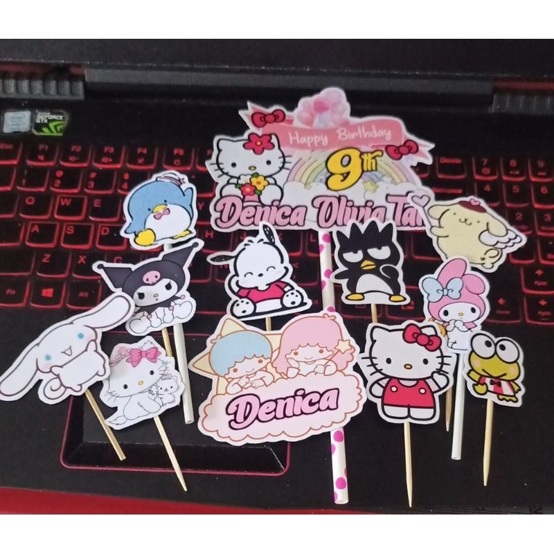 Cake topper cake decoration hello kitty friends keroppi pochacco my ...