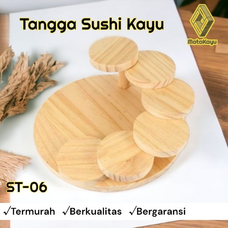 KAYU Sushi Tray, wooden ladder sushi rack, unique wooden sushi serving ...