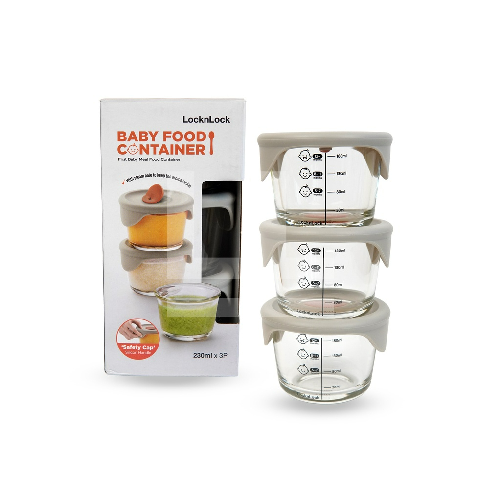 Locknlock Oven Glass Food Container Baby Pasta 3Pcs 230ml | Shopee Malaysia