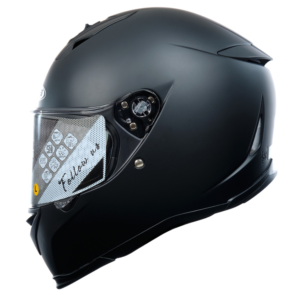 Zeus ZS 822B MATT BLACK DOFF FULL FACE SINGLE FLAT VISOR (FREE DARK ...